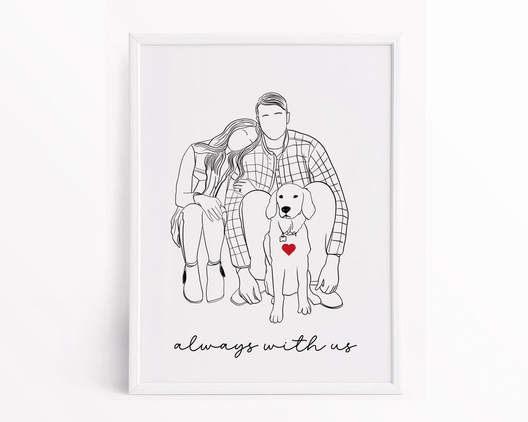 Custom Faceless Dog Memorial Portrait From Photo, Pet Loss Remembrance ...