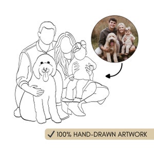 Custom Family Mug, Personalized Family Portrait, Line Art Portrait ...