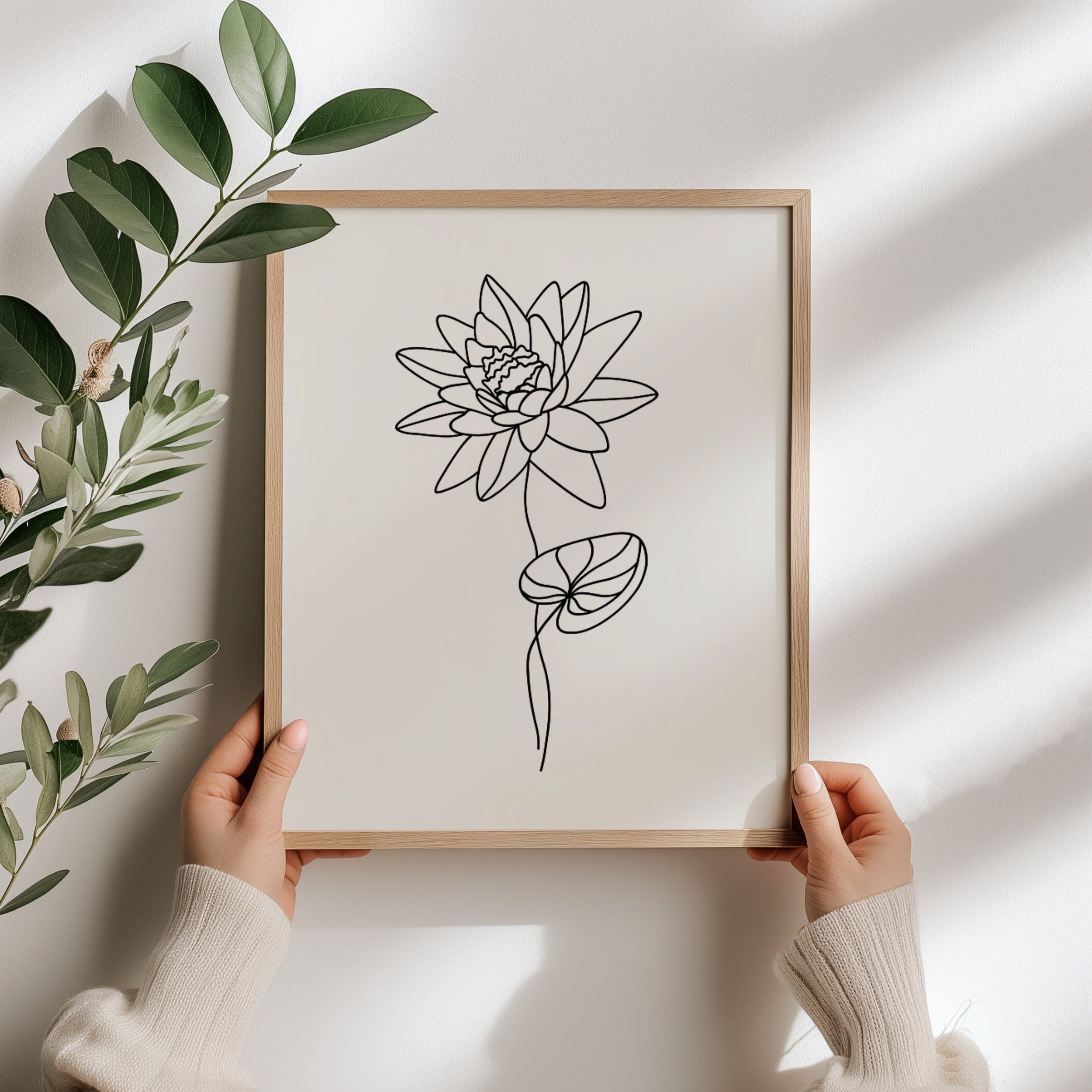 Custom Birth Flower, Floral Line Art, Minimalist Flower, Birth Flower ...