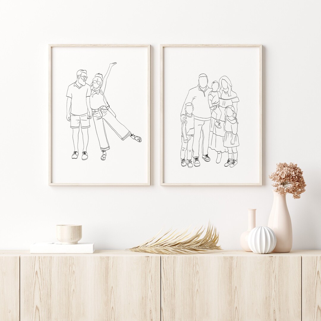 Custom Line Drawing, Portrait From Photo, Line Art Portrait ...