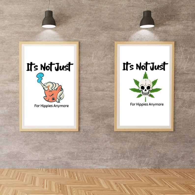 Cannabis Hippie Printable Digital Download Wall Art Not Just - Etsy