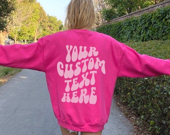 Words on Back Hoodie - Etsy