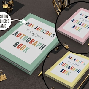 Personalized Teacher Gift Teacher Autograph Book End of Year Gift ...