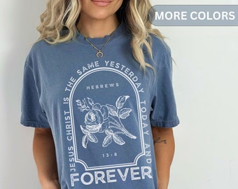 Vintage Faith Based Shirt Comfort Colors Christian Tshirt for Women Jesus T-shirt Bible Verse ...