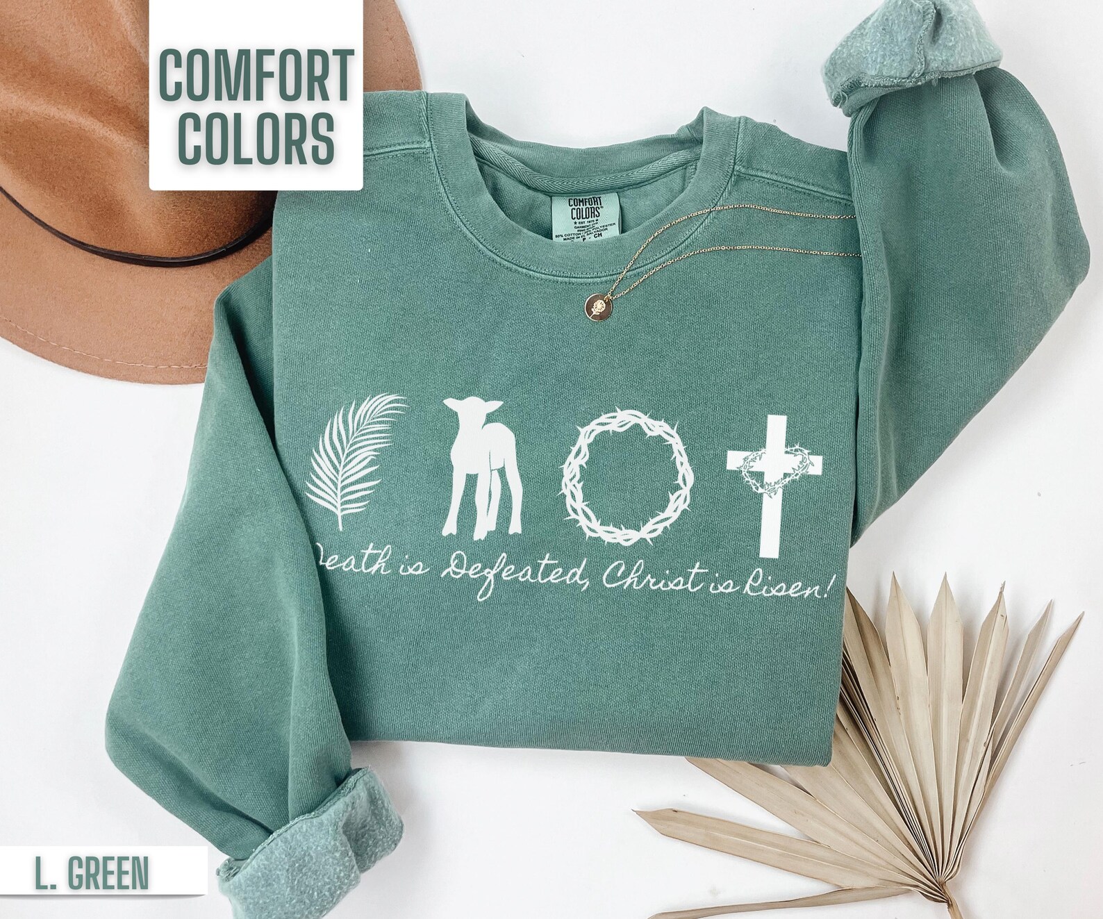 Christian Easter Shirt Comfort Colors He is Risen Tshirt Jesus Easter ...