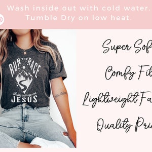 Christian Shirts Women Jesus Tshirt Run the Race Bible Verse T-shirt ...