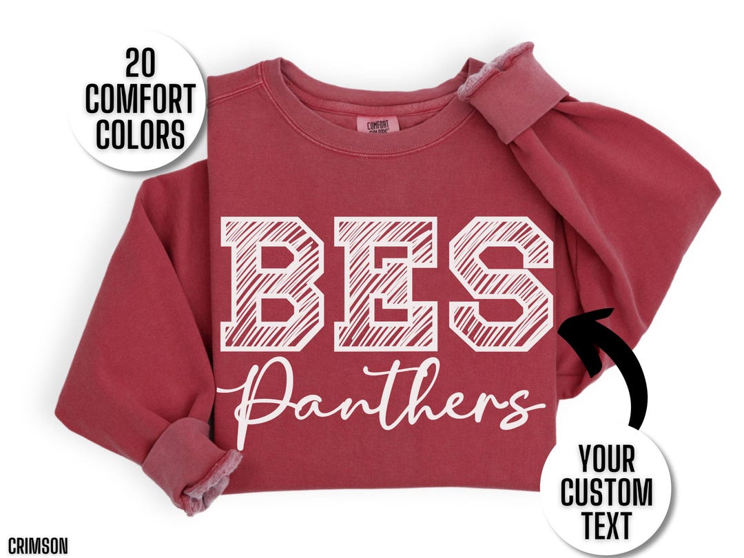 Custom School Spirit Sweatshirt Comfort Colors Team Mascot Sweatshirt ...