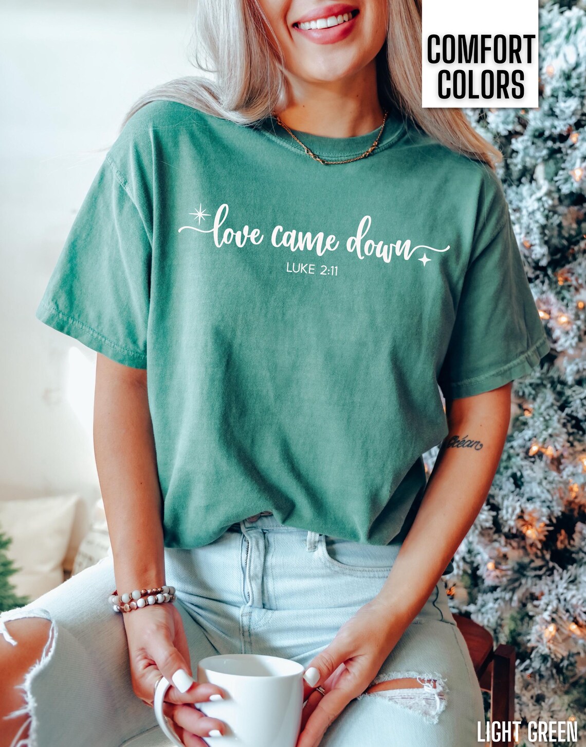 Christian Christmas Shirt for Women Religious Christmas Tee Comfort ...