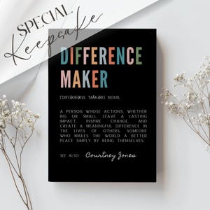 Personalized Difference Maker Journal Custom Coworker Birthday Gift Difference Maker Definition ...