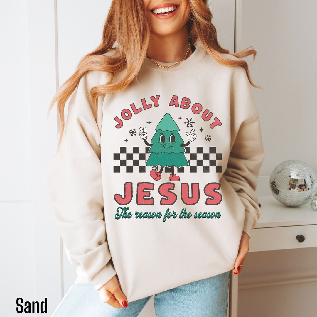 Christian Christmas Sweatshirt Jesus Crewneck Religious Christmas Tree ...