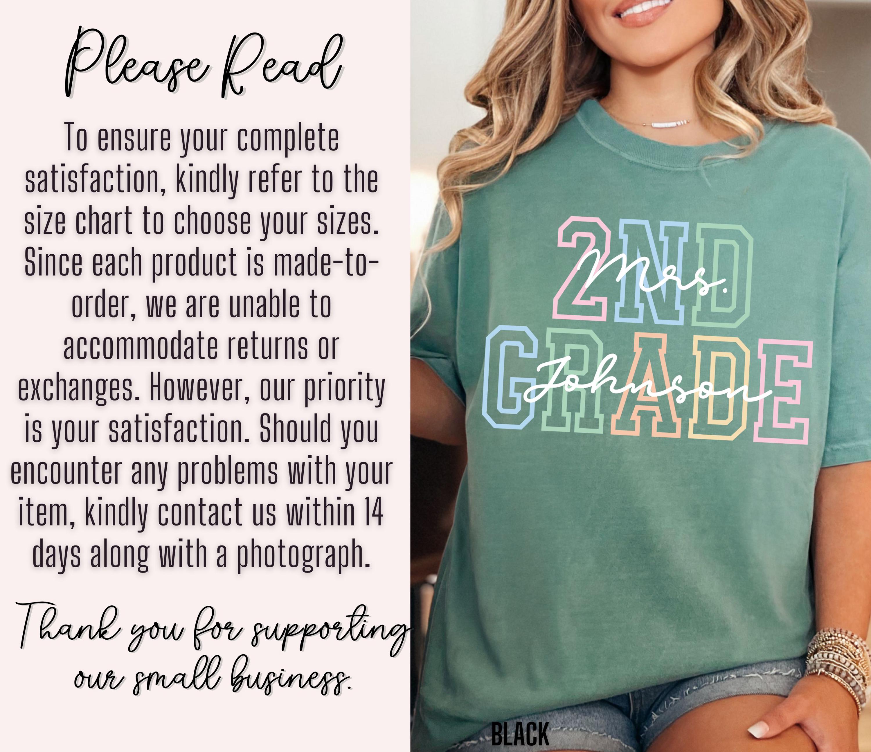 Personalized Second Grade Teacher Name Shirt Comfort Colors 2nd Grade ...