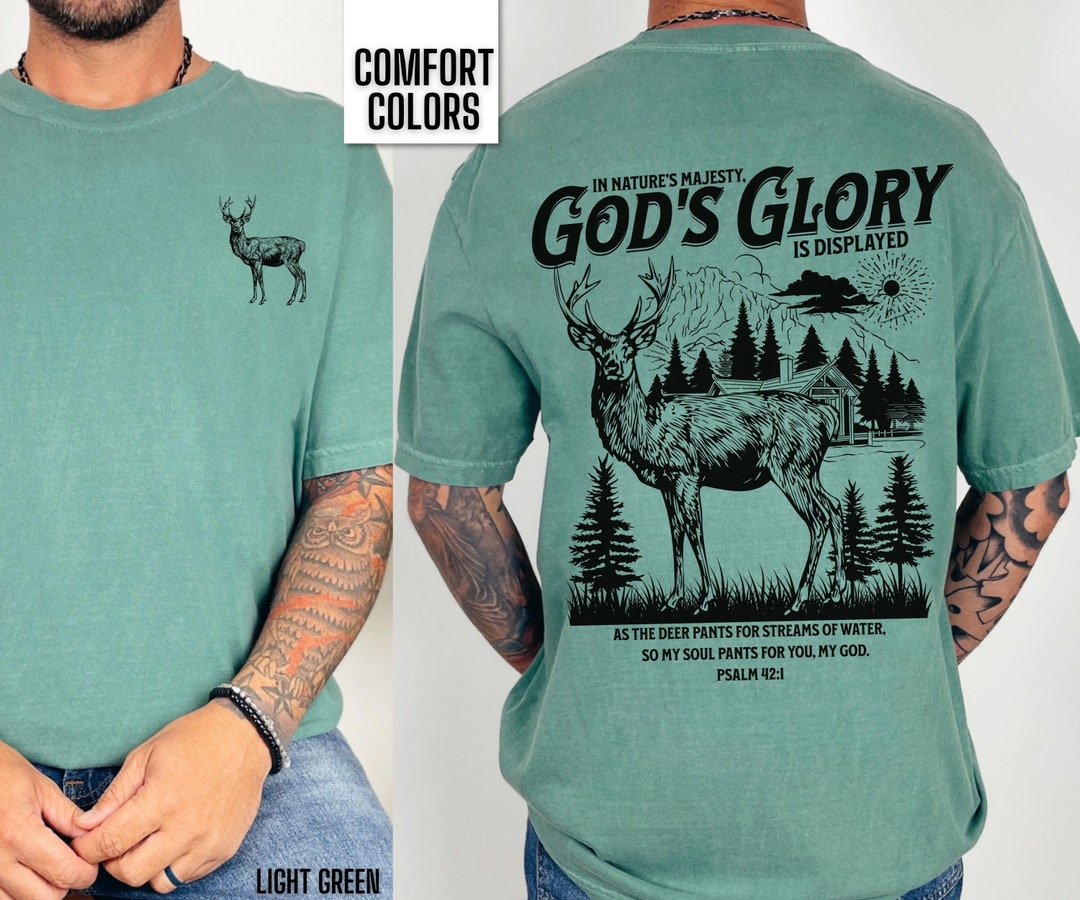 Men Christian Deer Shirt Comfort Colors Christian Tshirt for Men Bible ...