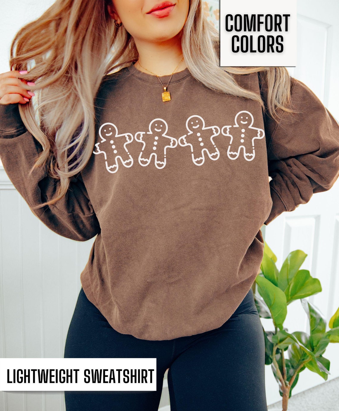Comfort Colors Gingerbread Sweatshirt Cute Christmas Lightweight ...