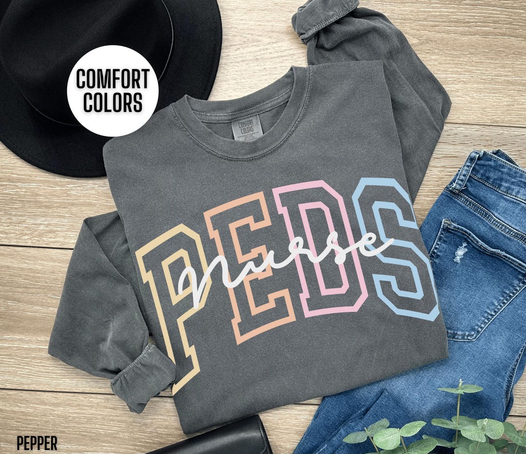 Comfort Colors Pediatric Nurse Shirt Peds Nurse Long Sleeve Tshirt Picu ...