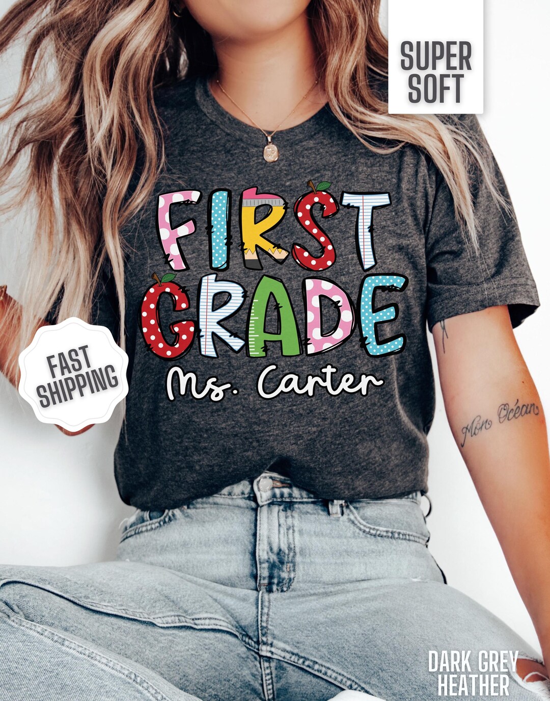 Custom First Grade Teacher Shirt 1st Grade Team Tshirt Back to School ...