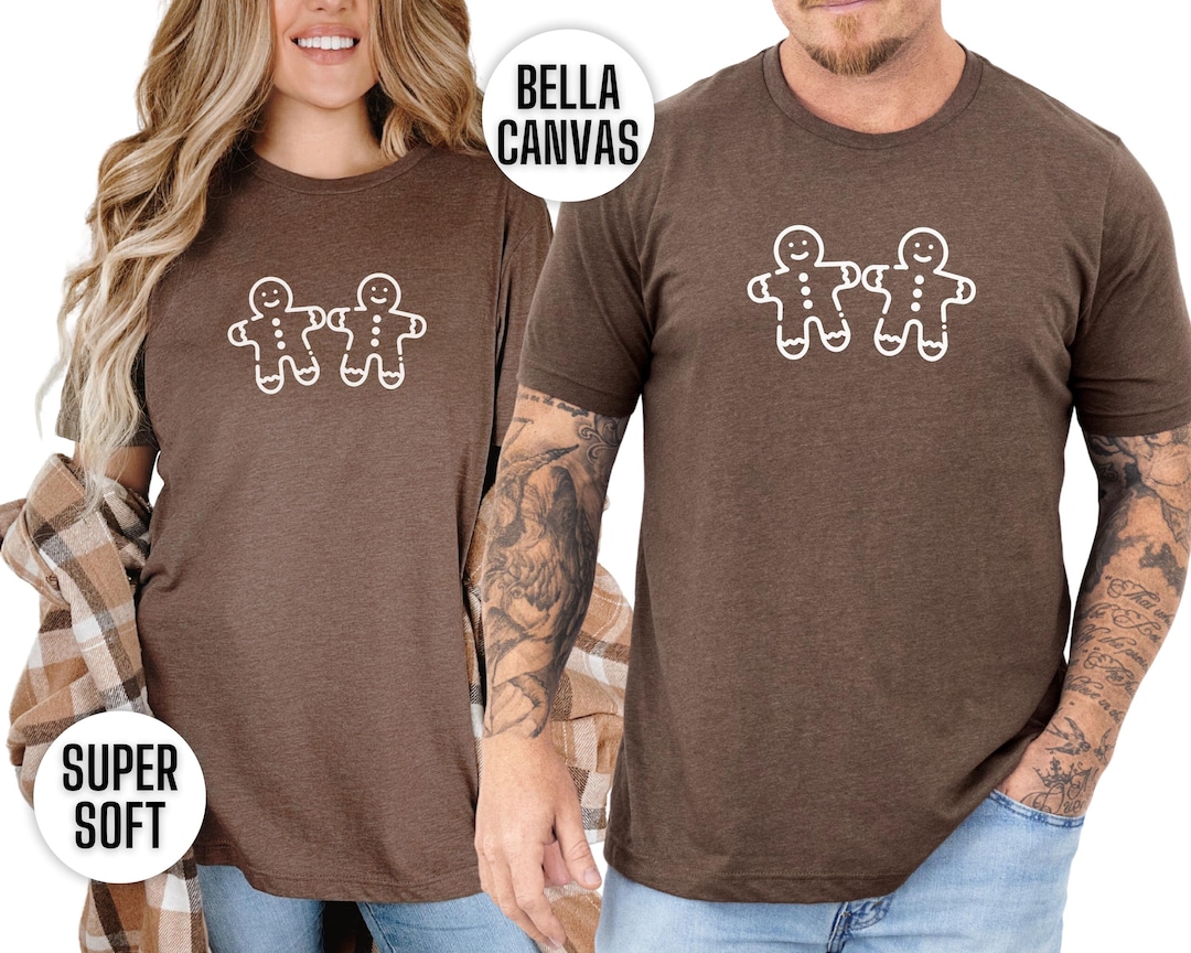 Couples Gingerbread Man Christmas Shirt for Men and Women Cute Matching ...