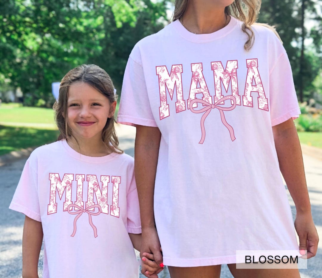 Matching Mama Mini Shirts Mommy and Me Mother's Day Pink Coquette Bow ...