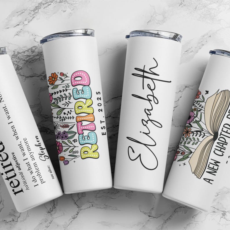 Retirement Gift Personalized Tumbler With Handle Custom Retired Tumbler ...