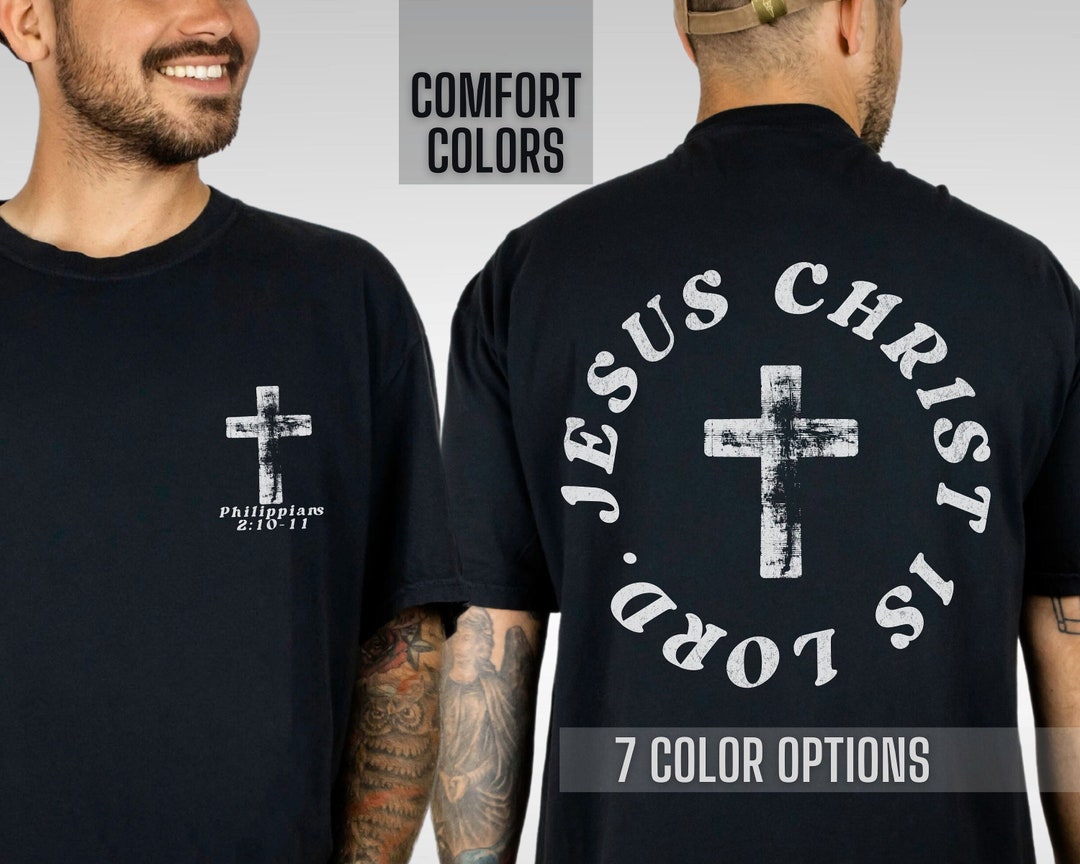 Christian Shirt for Men Jesus Christ is Lord T Shirt Bible Verse Tshirt ...