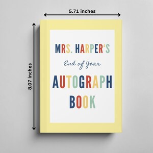Personalized Teacher Gift Teacher Autograph Book End of Year Gift ...