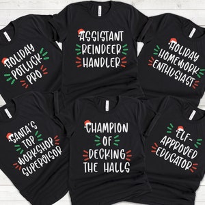 Matching Teacher Christmas Shirts Funny Holiday Teacher Team Tees Grade ...