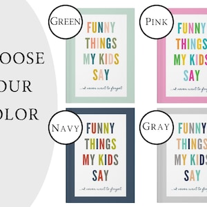 Funny Things My Kids Say Journal Kids Quote Memory Notebook Baby Shower ...