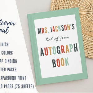 Personalized Teacher Gift Teacher Autograph Book End of Year Gift ...