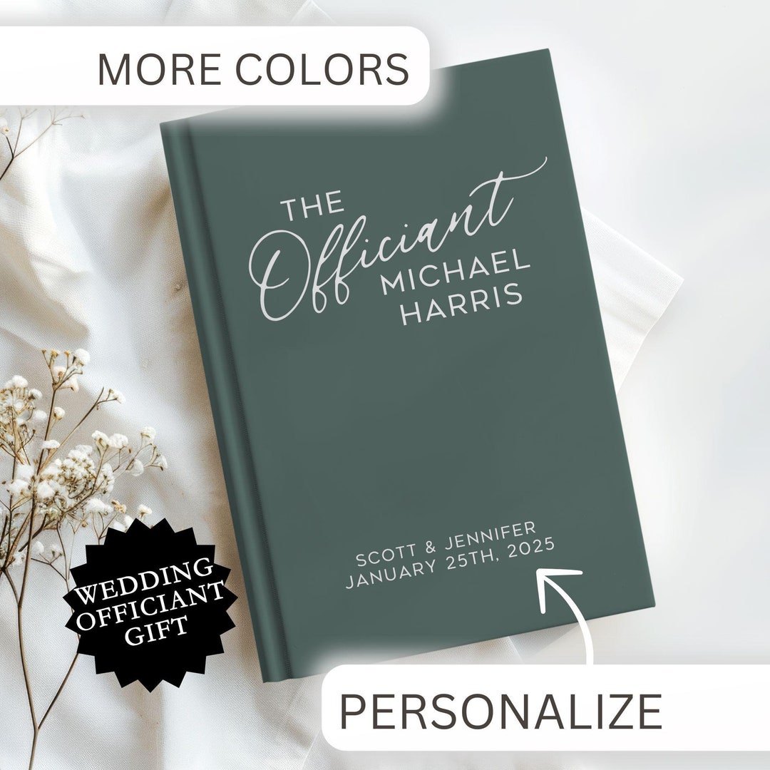 Wedding Officiant Book Custom Officiant Notebook Wedding Gift for ...