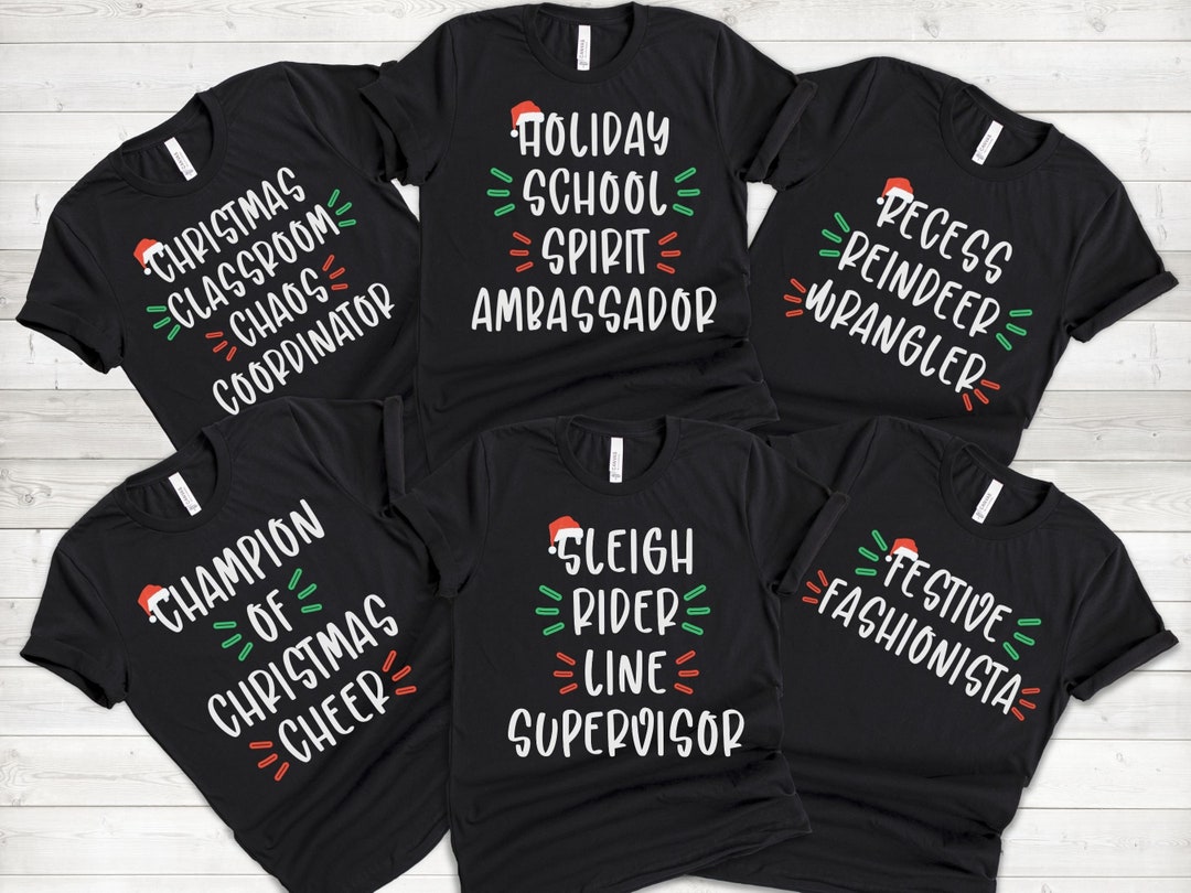 Matching Teacher Christmas Shirts Funny Holiday Teacher Team Tees Grade ...