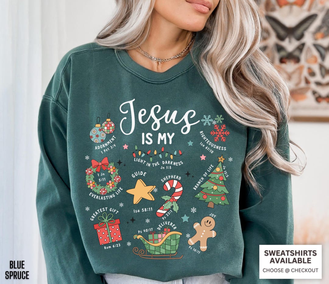 Christian Christmas Sweatshirt Jesus Christmas Shirt Faith Holiday ...