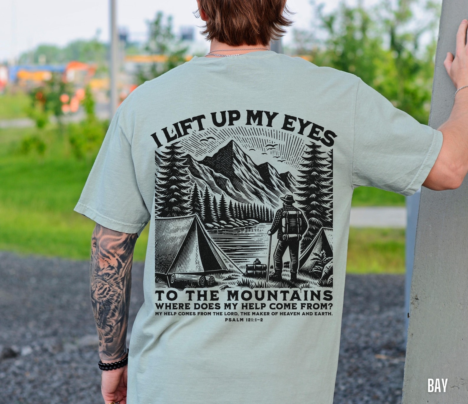 Men Christian Mountain Shirt Comfort Colors Bible Verse Tshirt ...