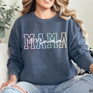 Mama Sweatshirt Mama Gift Comfort Colors Mama Crewneck Mama Sweater ...