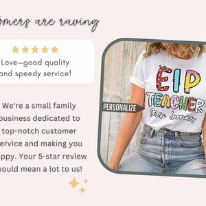 Personalized EIP Teacher Shirt Early Intervention Program Tshirt EIP ...