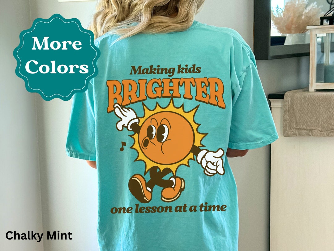 Retro Teacher Tshirt Comfort Colors T Shirt Back Print Teaching Tee ...