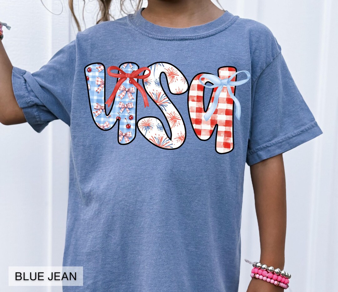 Girls 4th of July Shirt for Kid Fourth of July Tshirt Cute USA Shirt ...
