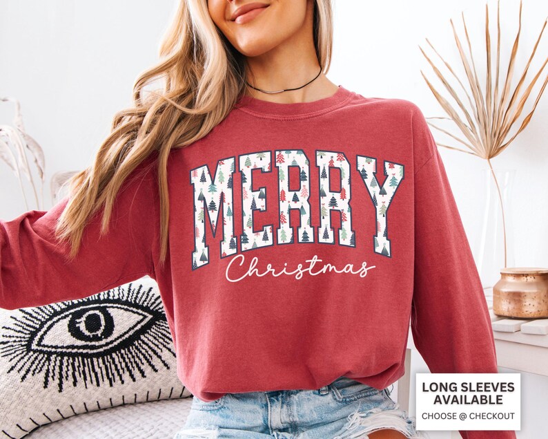 Merry Christmas Sweatshirt Comfort Colors Christmas Crewneck Women ...