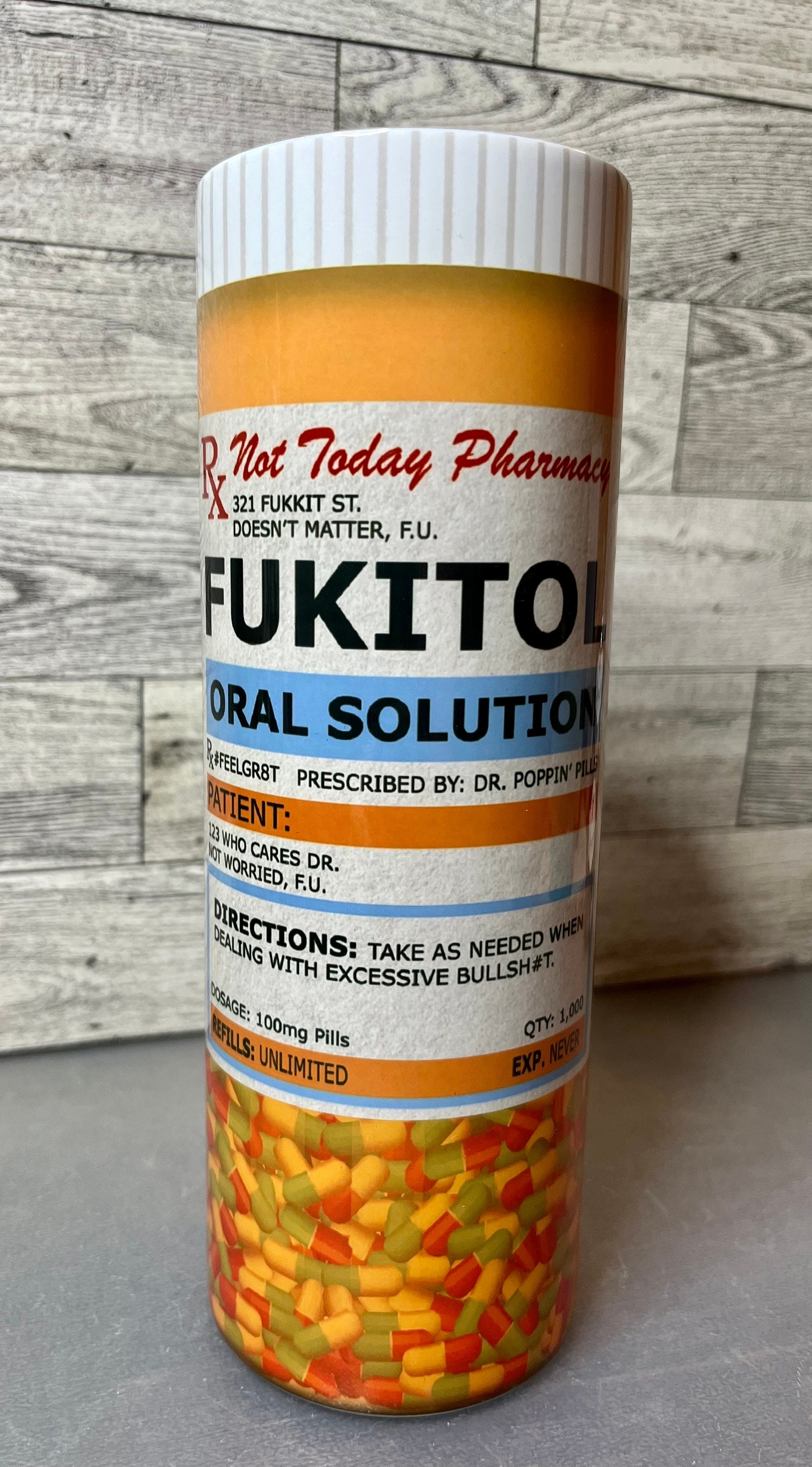 Fukitol Prescription 20 Oz Straight, Skinny Tumbler - Etsy