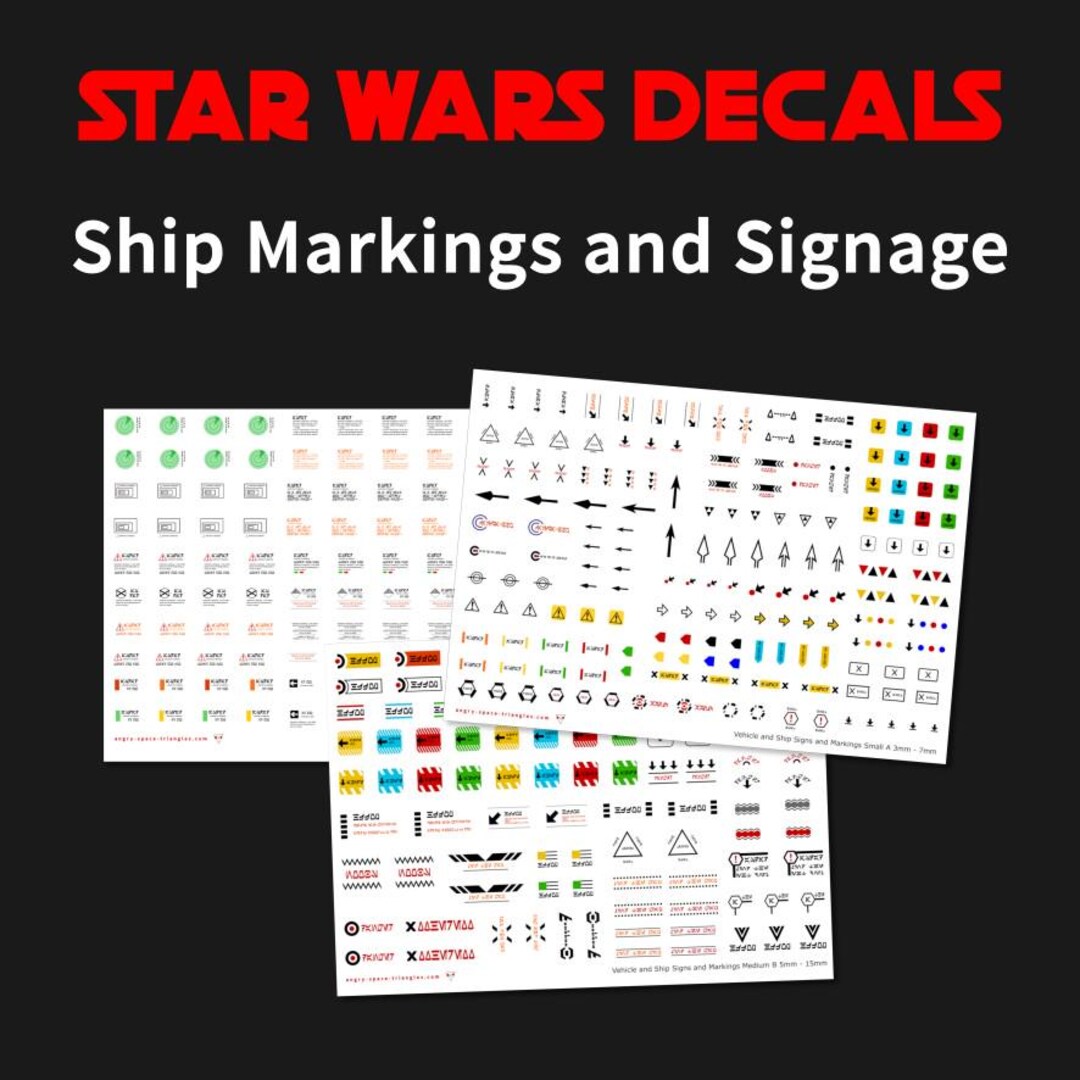 Star Wars Decals - Vehicles and Ship Signs, Markings & Consoles - Water ...