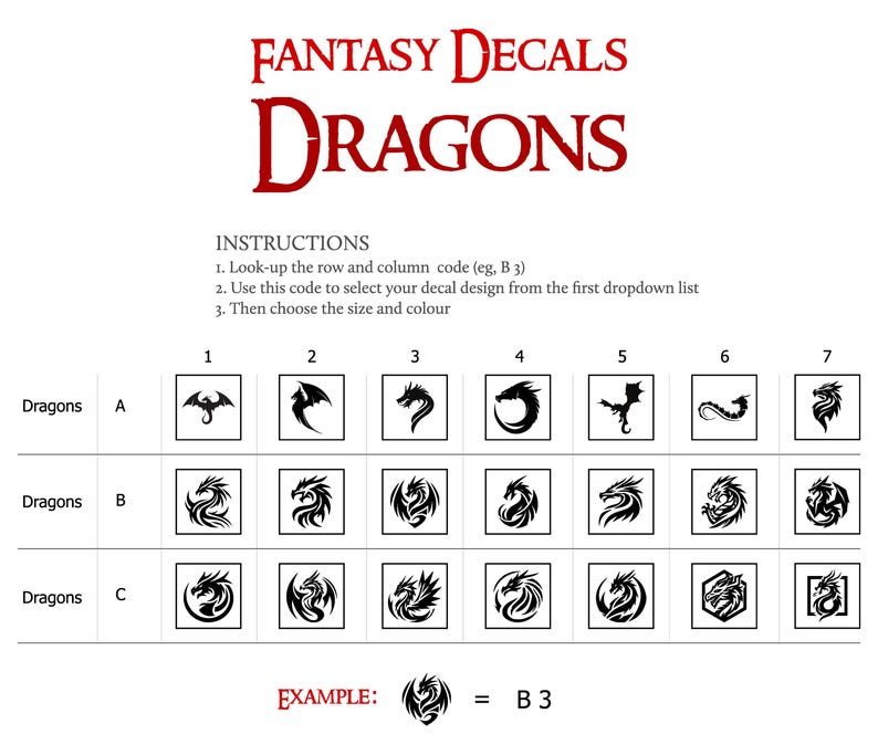 Dragon Decals Waterslide Transfers Fantasy Creatures Warhammer Custom ...