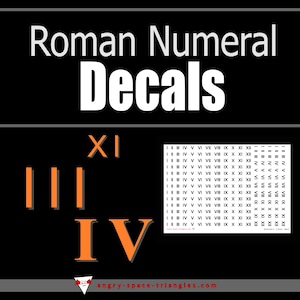 Roman Numeral Decals - Water Slide Transfers - Etsy