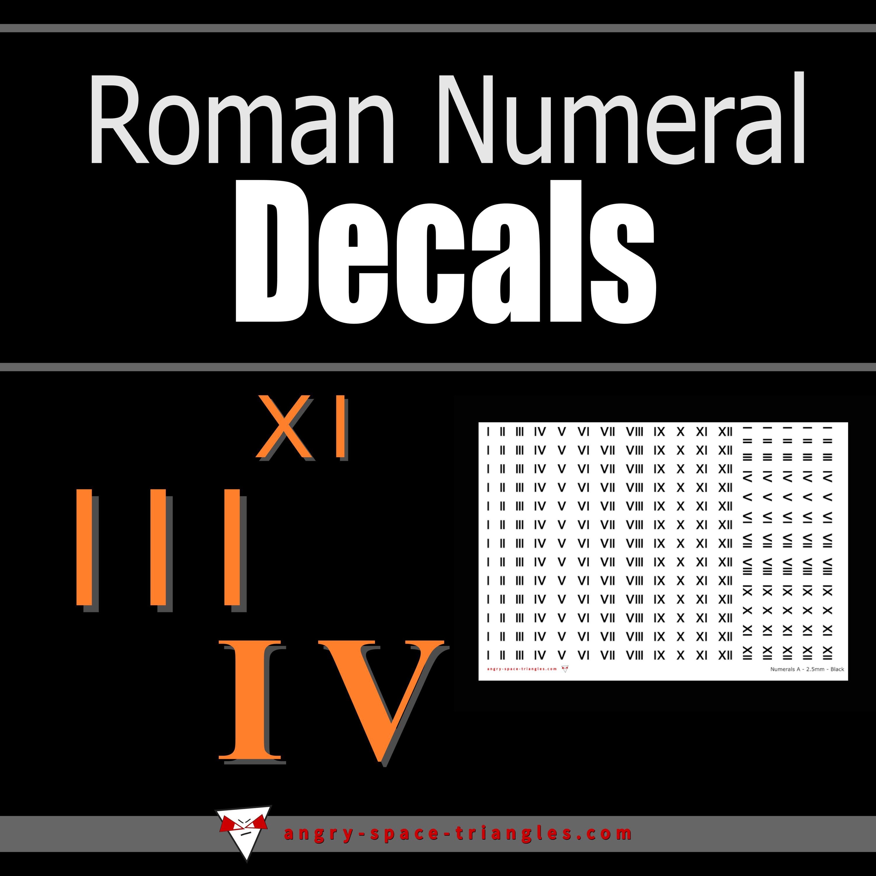 Roman Numeral Decals - Water Slide Transfers - Etsy