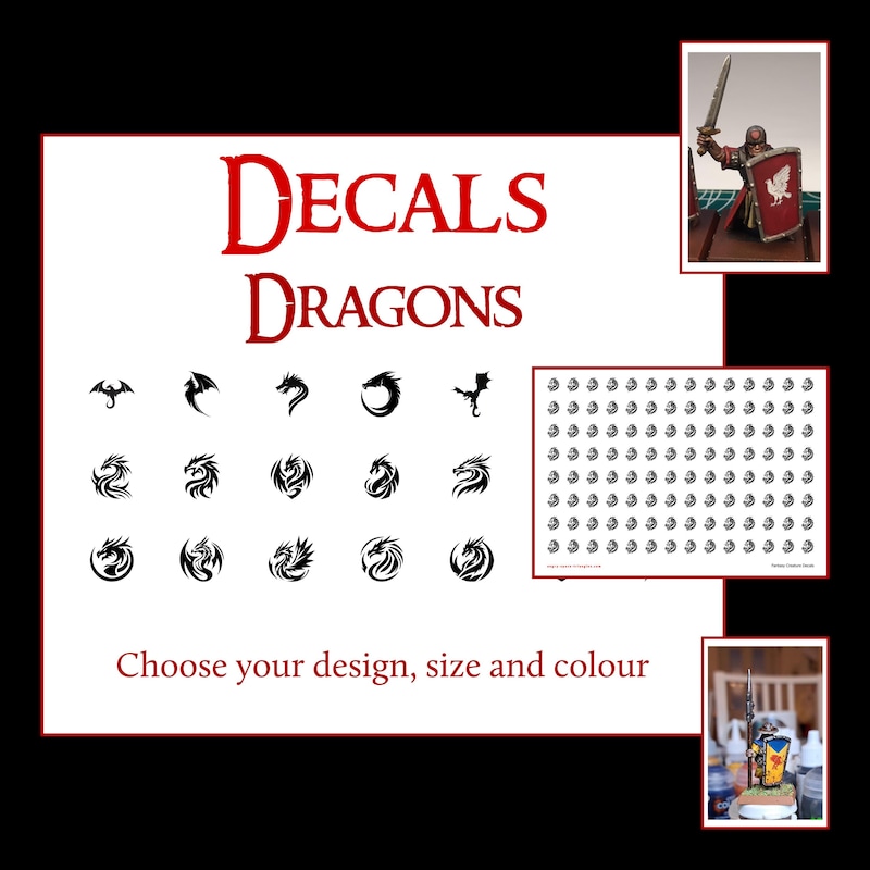 Dragon Decals for Miniatures - Etsy UK