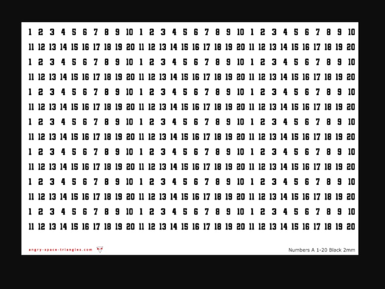 Decals / Water Slide Transfers Numbers 2mm 3mm 4mm Blood Bowl Football ...