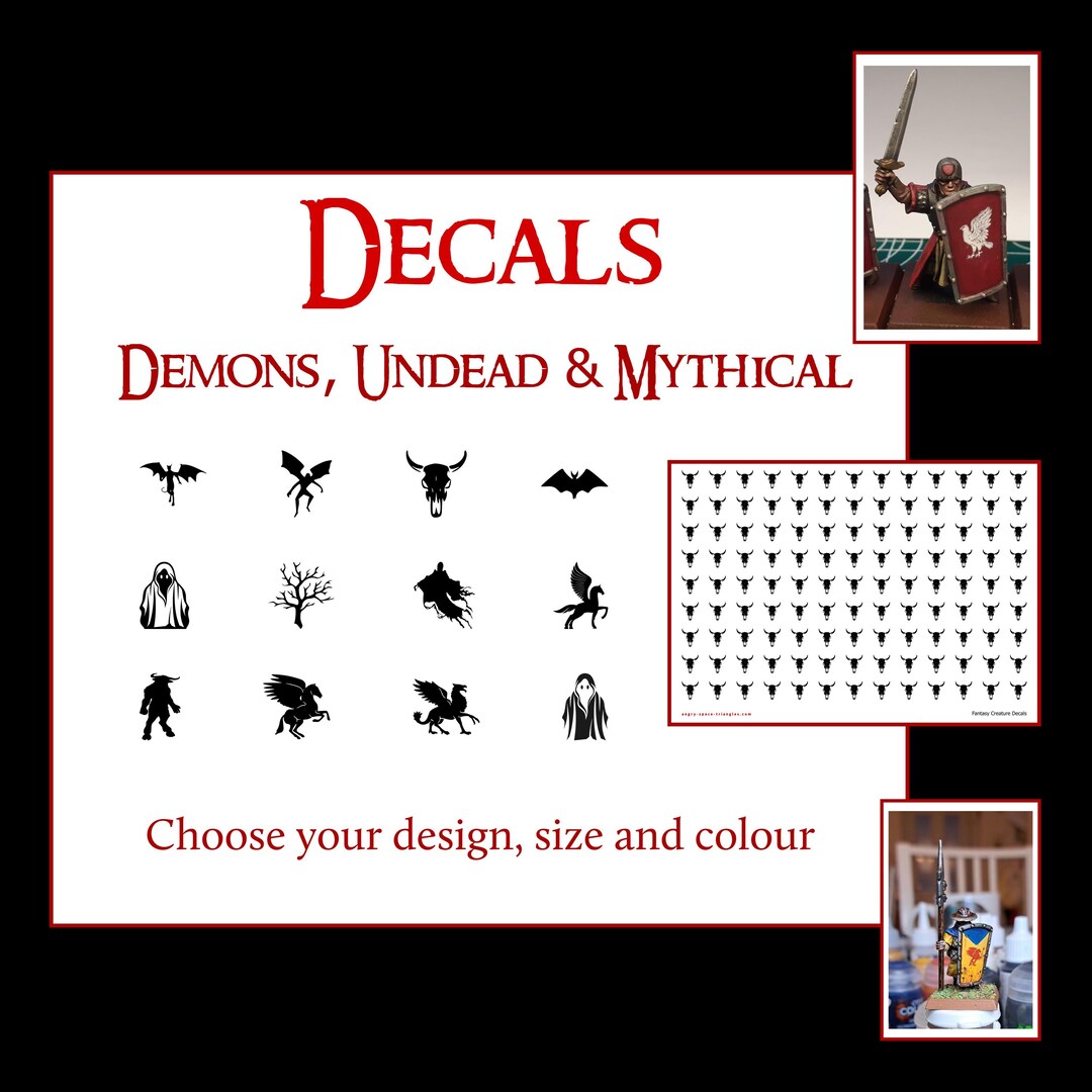 Demons, Undead & Mythical Decals - Waterslide Transfers - Fantasy ...