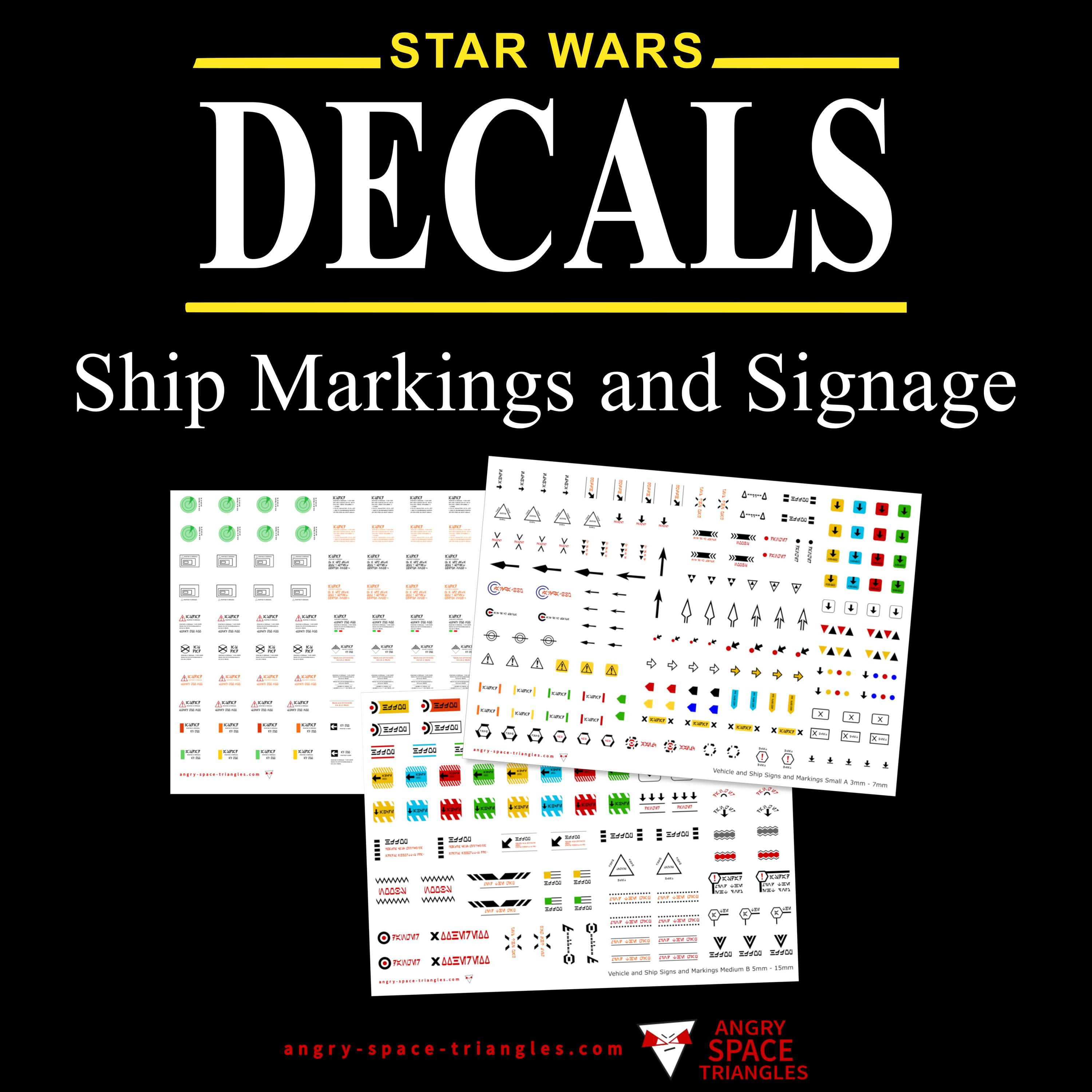 Star Wars Decals - Vehicles and Ship Signs, Markings & Consoles - Water ...