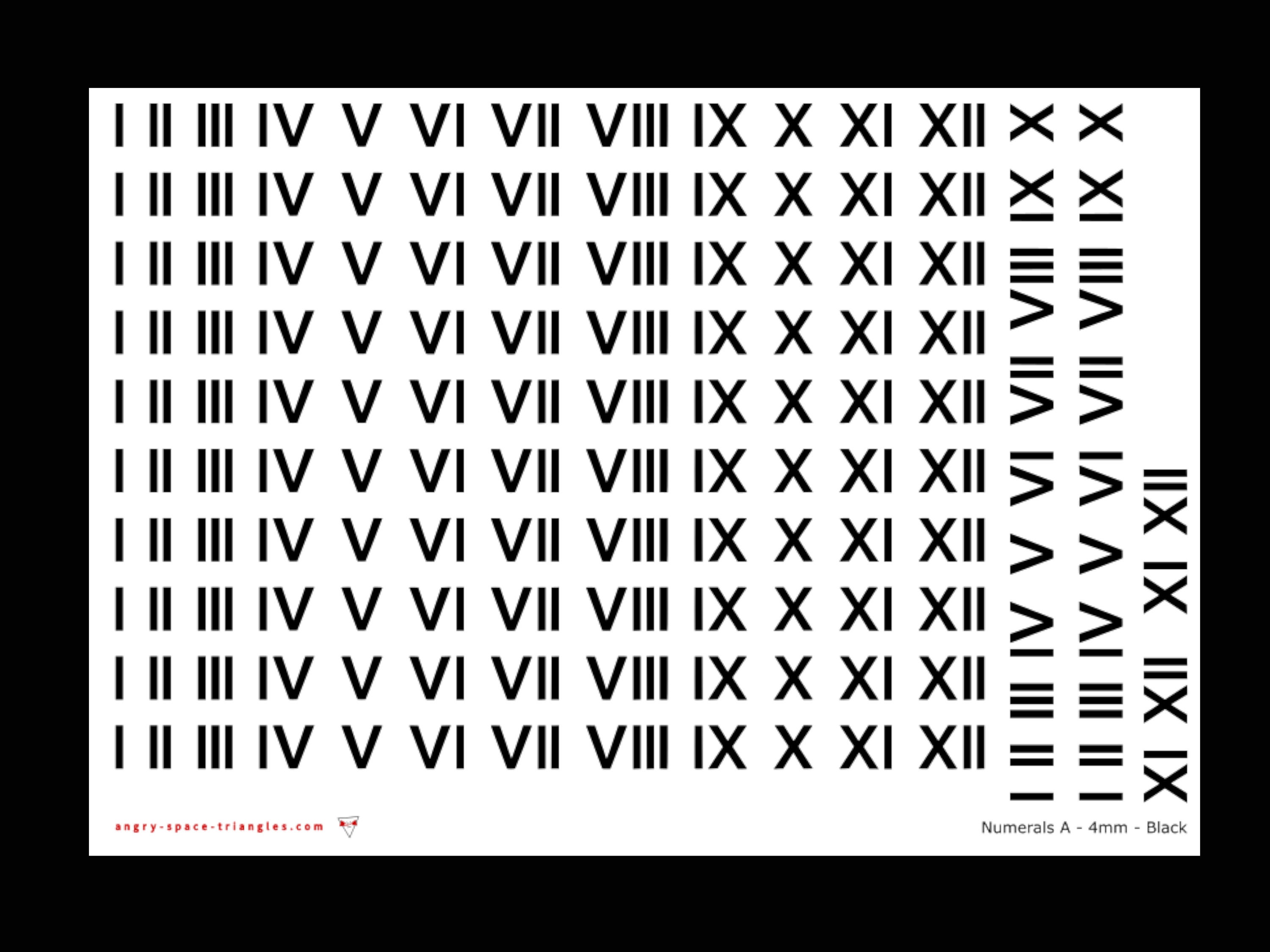 Roman Numeral Decals - Water Slide Transfers - Etsy