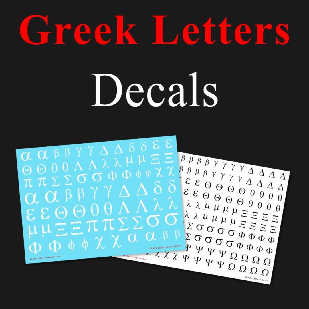 Greek Decals - Water Slide Transfers - Alpha Beta Gamma Etc - Etsy