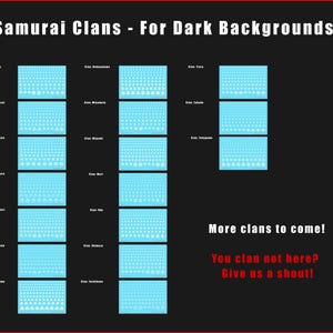 Samurai Decals Water Slide Transfers Clans Logos - Etsy