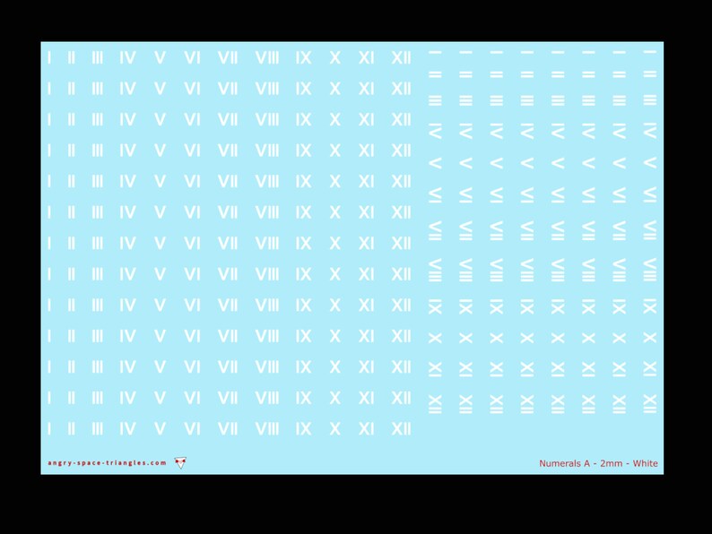 Roman Numeral Decals - Water Slide Transfers - Etsy