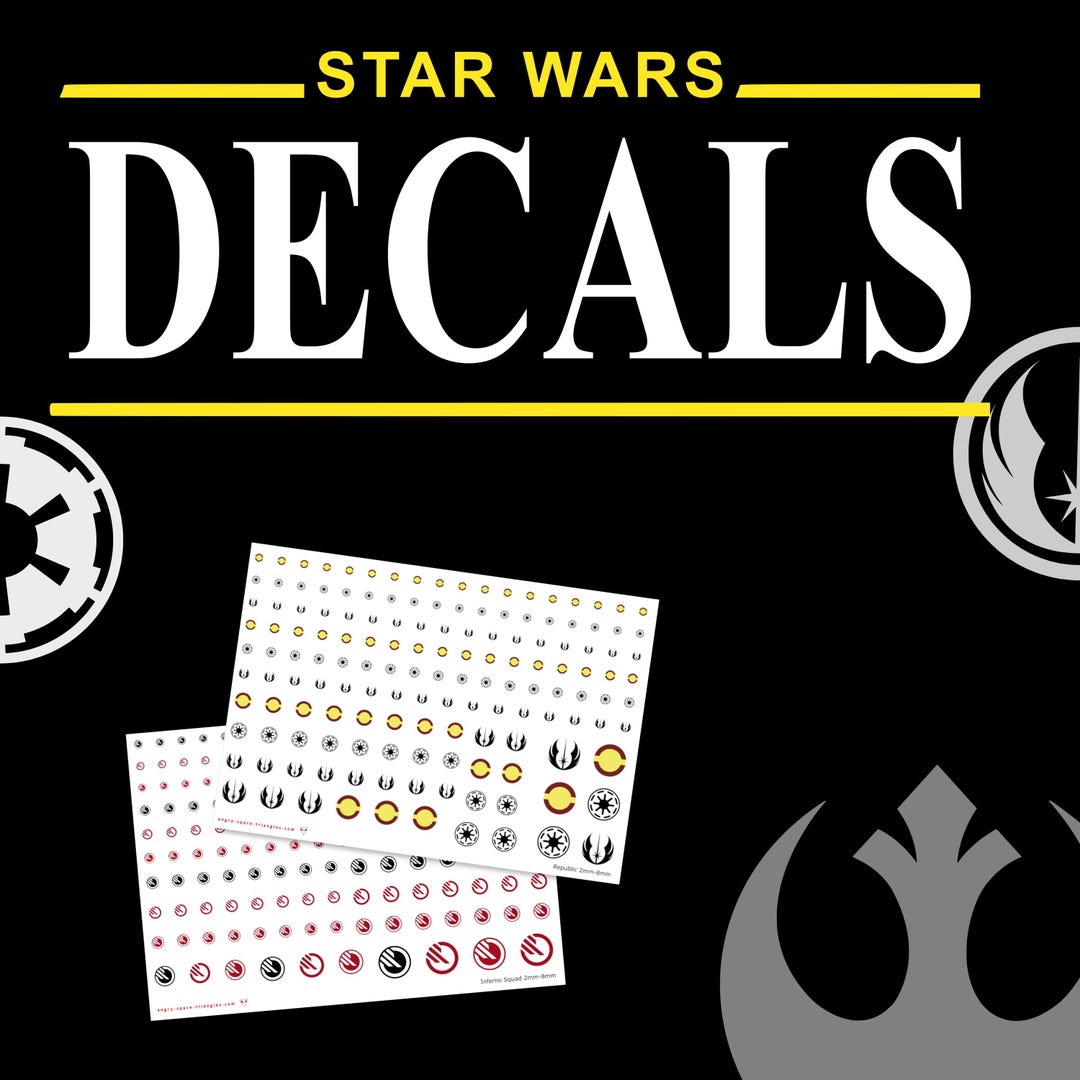 Star Wars Decals - Water Transfers - Legion - Armada - X-wing - Etsy UK